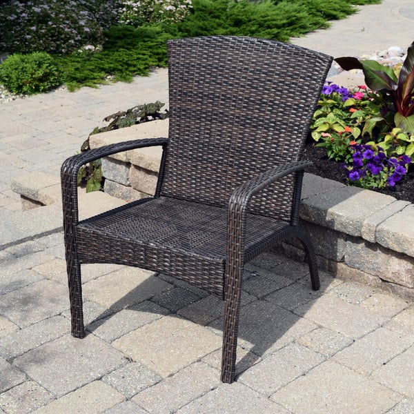 Walden Brown Woven Aluminum/Wicker Adirondack Chair - Bed Bath & Beyond ...