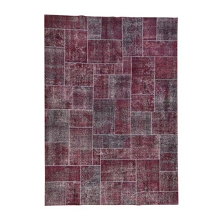 Shahbanu Rugs Multicolor Wool Persian Overdyed Patchwork Hand-knotted ...