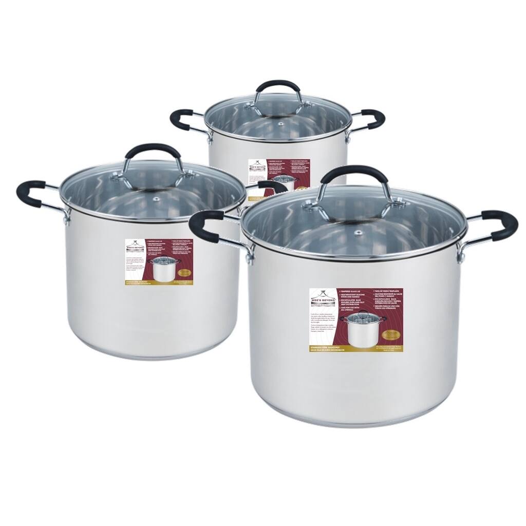 Wee's Beyond Stainless Steel Stock Pot (Set of 3) - Overstock - 12701005