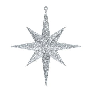 Silver 8-inch Glitter Bethlehem Star Ornament (Pack of 4) - Bed Bath ...