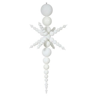 76" White Commercial Shatterproof Radical 3D Snowflake Christmas Finial ...