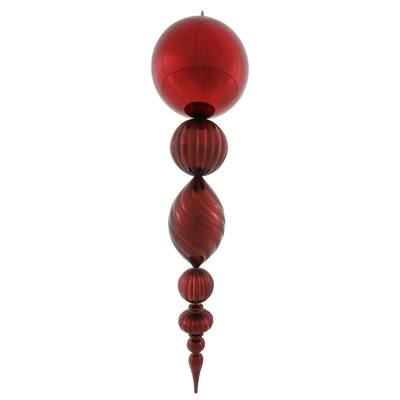 Burgundy Plastic 40-inch Shiny Matte Ball Finial Ornament - Overstock ...