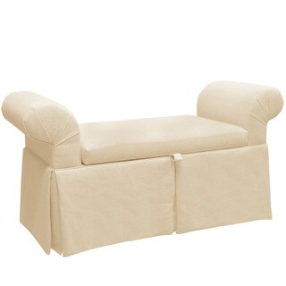 Skyline Furniture Skyline Twill Natural Skirted Storage Bench - Bed ...