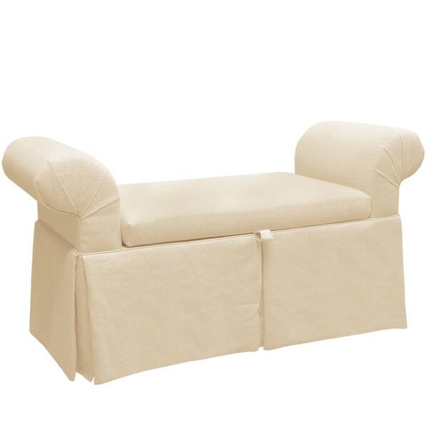 Skyline Furniture Skyline Twill Natural Skirted Storage Bench - Bed ...
