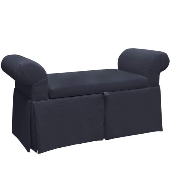 Skyline Furniture Skyline Twill Navy Skirted Storage Bench - Bed Bath ...