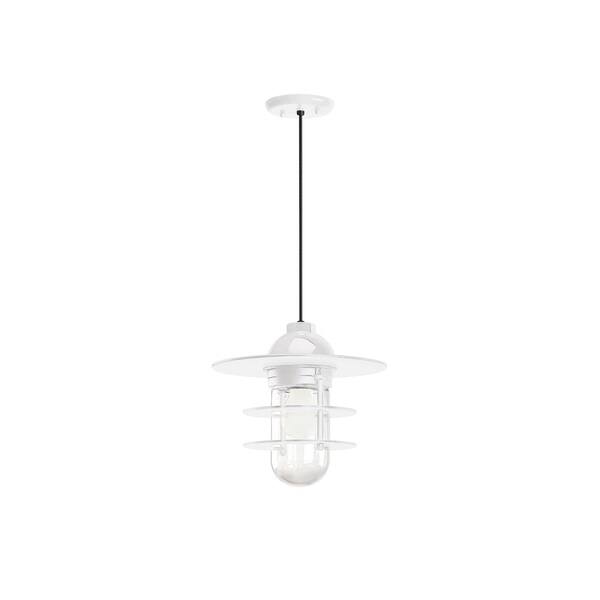 Troy RLM Lighting Retro Industrial Gloss White Flat Pendant - Bed Bath ...