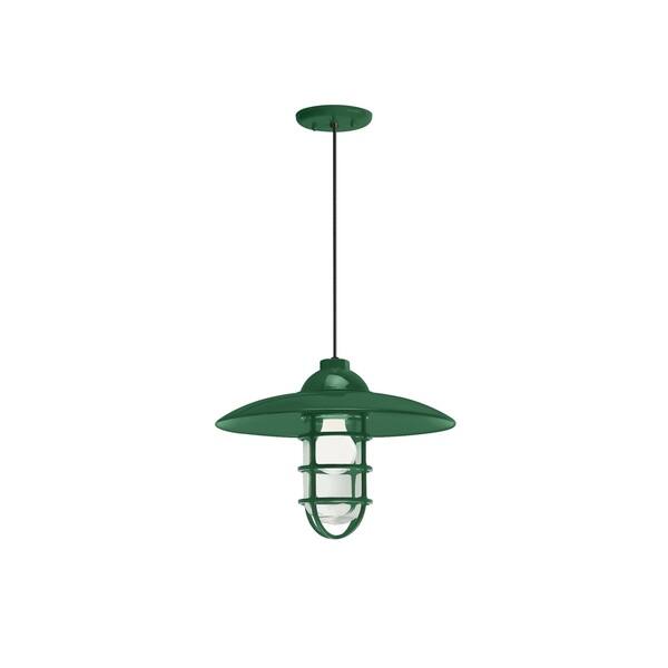 Troy RLM Lighting Retro Industrial Hunter Green Dome Wire Guard Pendant ...