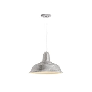 Troy RLM Lighting Heavy Duty Galvanized Pendant, 16 inch Shade - Bed ...