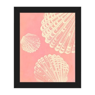 'Clamshell Trio' Pink Framed Canvas Wall Art - Bed Bath & Beyond - 12713670