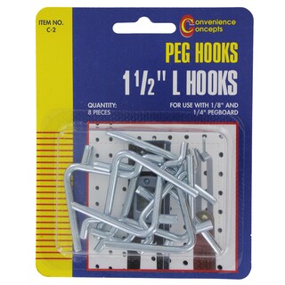 Convenience Concepts SC-2 1-1/2" L Pegboard Hooks 8-ct - Bed Bath ...