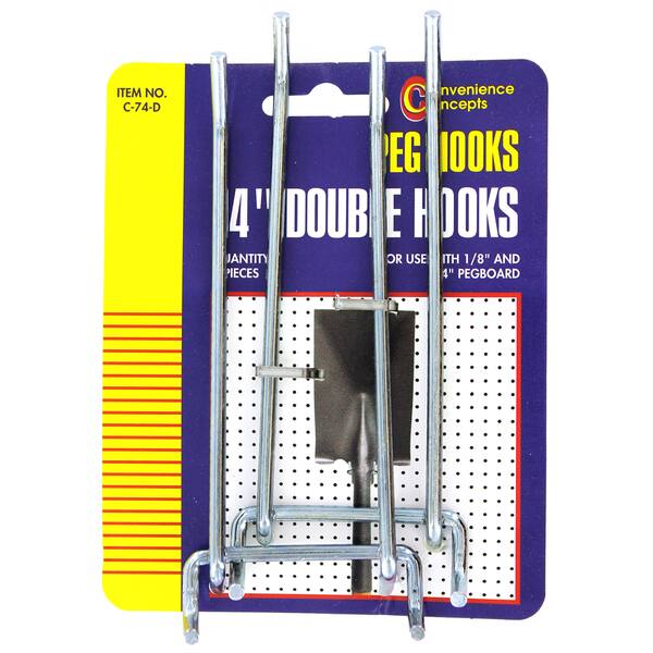 Convenience Concepts SC-74D 4" Double Straight Pegboard Hooks 2-ct ...