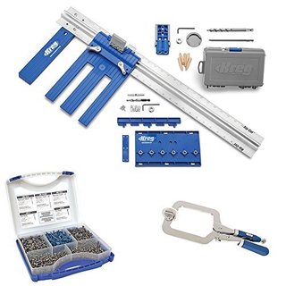 Kreg DIY Project Kit with Kreg Large Face Clamp and Pocket-Hole Screw ...