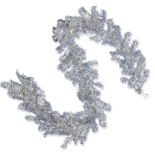 National Tree Company 6 ft. Silver Tinsel Garland - Bed Bath & Beyond ...