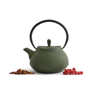 BergHoff Studio Dark Green Cast Iron 3.5-Cup Teapot With 18/10 ...