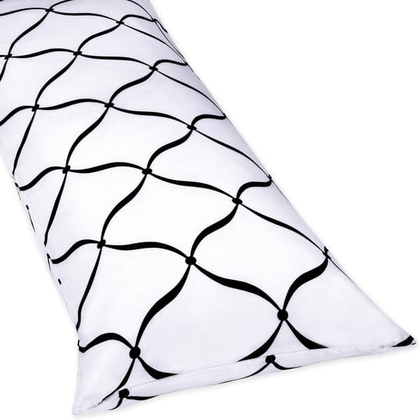 Sweet Jojo Designs Black, White and Pink Princess Body Pillow Case ...
