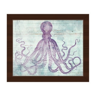 Vintage Octopus Mauve' Framed Canvas Wall Art - Bed Bath & Beyond ...