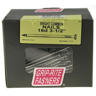 Grip Rite 16C5 5 Lb 3-1/2" Bright Smooth Shank Common Nail - Bed Bath ...