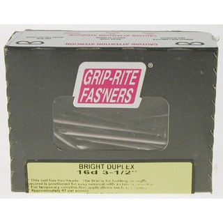 Grip Rite 16DUP1 1 Lb 3" Bright Double-head Shank Duplex Nail - Bed ...