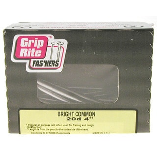 Grip Rite 20C1 1.050 Lb 4" Bright Smooth Shank Common Nail - Bed Bath ...
