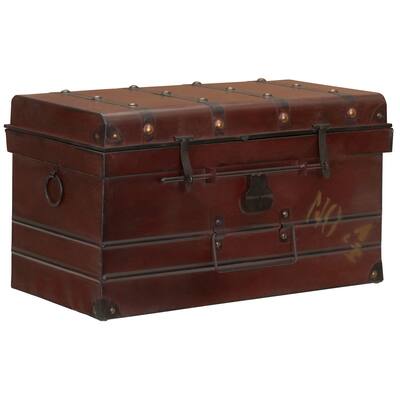 Household Essentials Red Large Steamer Trunk - Overstock - 12808299