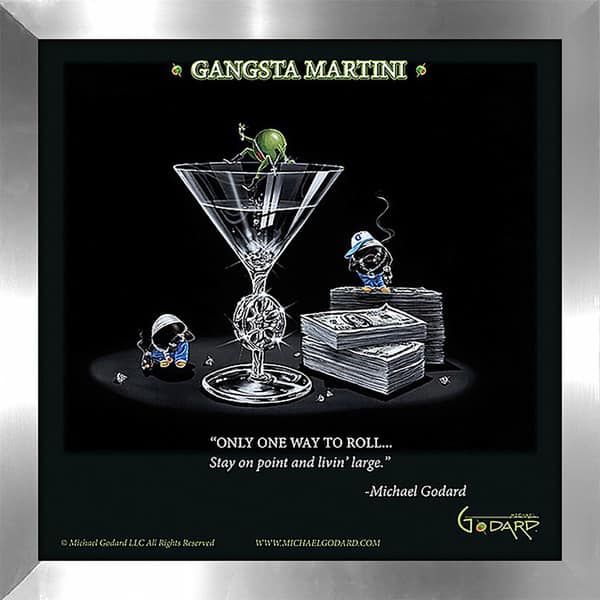 Michael Godard "Gangsta Martini (Living Large)" Fine Framed & Canvassed ...