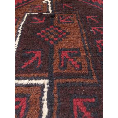 Hand-knotted Bahor Brown, Red Wool Rug - 3'5 x 6'3 - Overstock - 12827672
