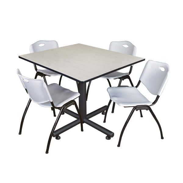 Kobe Regency Seating Laminate 48-inch Square Breakroom Table and Chairs ...