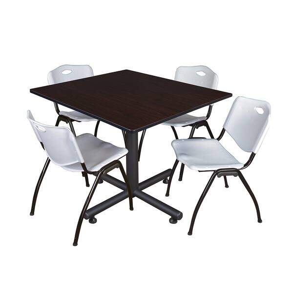 Kobe Regency Seating Laminate 48-inch Square Breakroom Table and Chairs ...