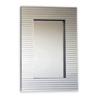 Selections by Chaumont Miami Silver Glass Beveled Ridge Wall Mirror ...
