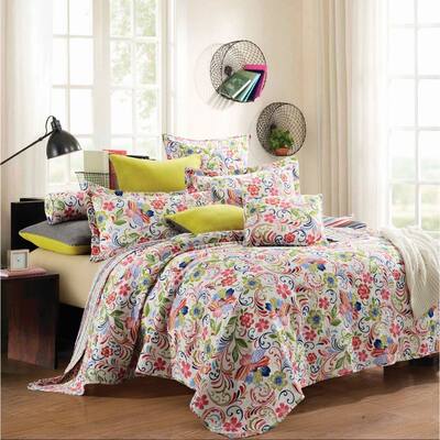 3-piece Flower World Quilt Set - Overstock - 12829531