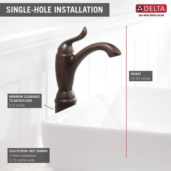 Delta Linden Single Handle Vessel Bathroom Faucet Champagne Bronze ...