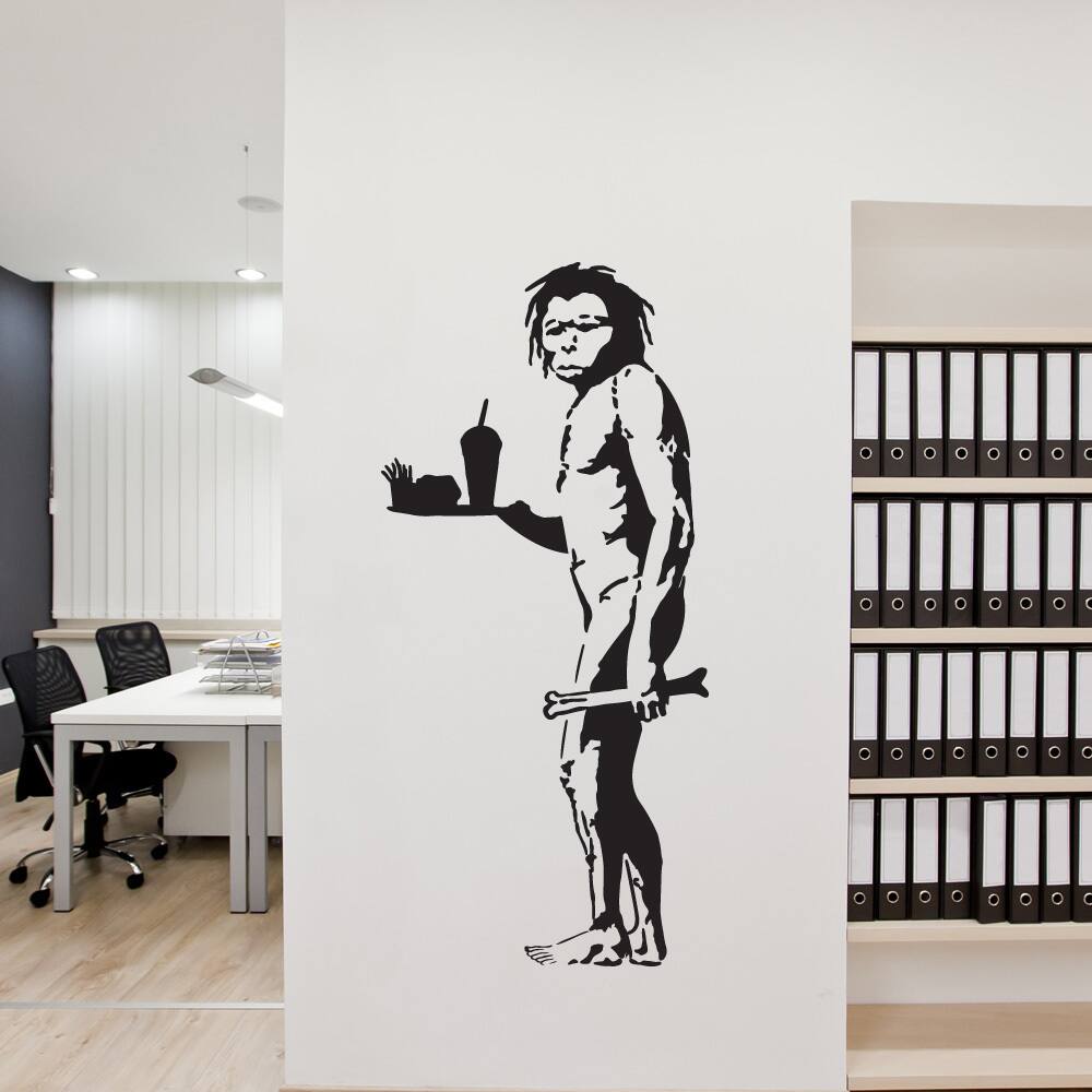Style and Apply 'Caveman Eating Fast Food' Banksy Vinyl Wall Decal ...