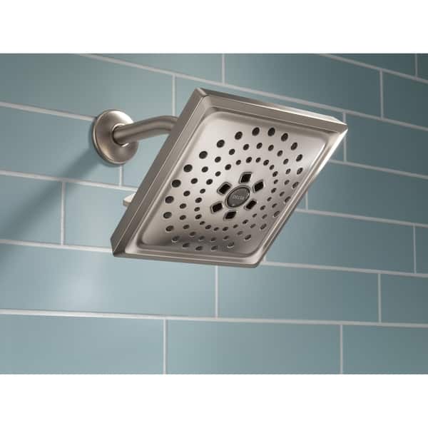 Delta 3-Spray 7-5/8 in. H2OKinetic Square Raincan Showerhead in ...