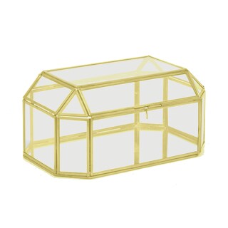 Three Hands Gold Metal/Glass Box - Bed Bath & Beyond - 12849937