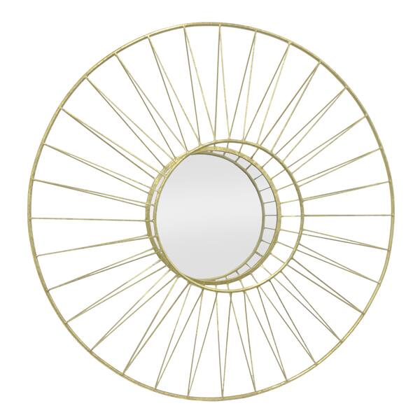 Three Hands Gold Metal Decorative Mirror - Bed Bath & Beyond - 12850130