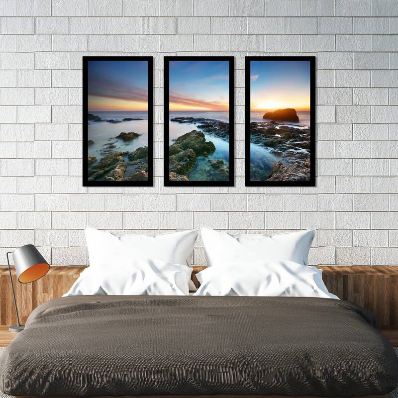 "Sunset Splendor 2" Framed Plexiglass Wall Art Set of 3 - Overstock ...