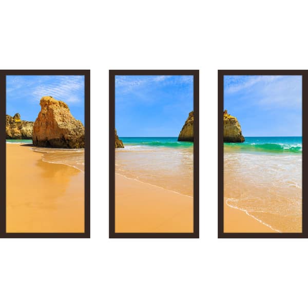 "Alvor Beach, Portugal" Framed Plexiglass Wall Art Set of 3 - Bed Bath ...