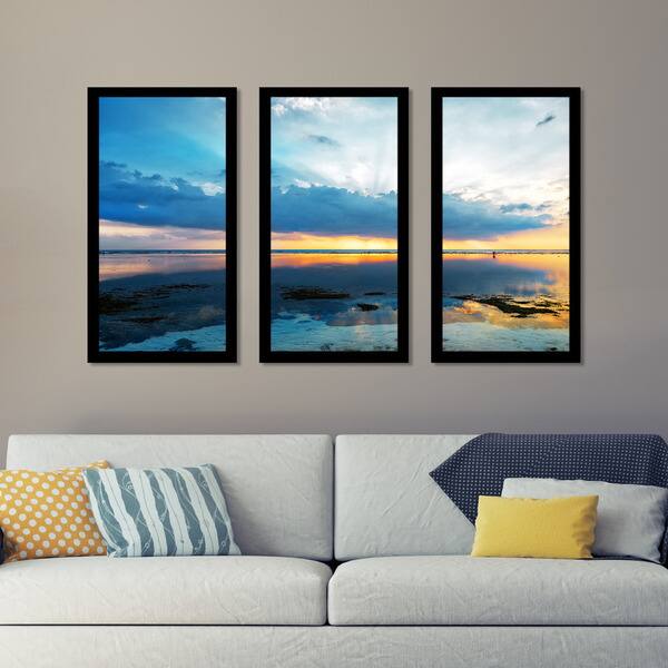 "Ocean Reflections" Framed Plexiglass Wall Art Set of 3 - Bed Bath ...