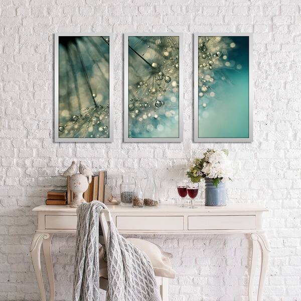 Sharon Johnstone "Indigo Sparkles" Framed Plexiglass Wall Art Set of 3 ...