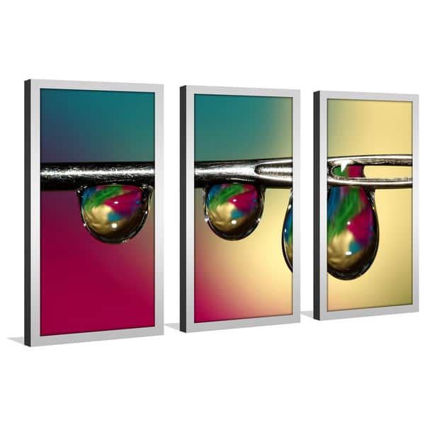 Sharon Johnstone "Drop" Framed Plexiglass Wall Art Set of 3 - Bed Bath ...