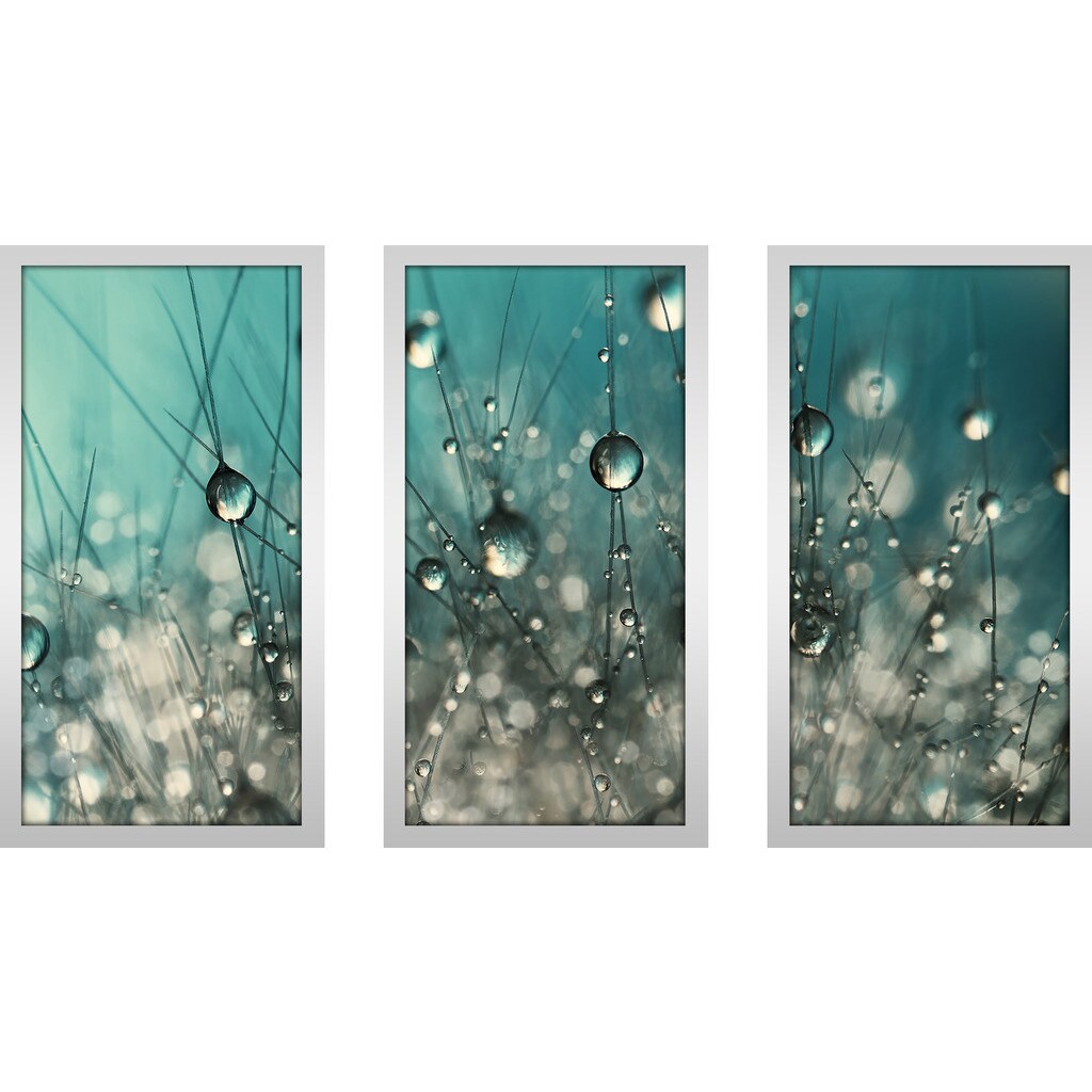 Sharon Johnstone "Indigo Sparkles" Framed Plexiglass Wall Art Set of 3 ...