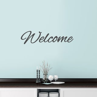 Welcome Script Wall Decal - 36" wide x 9" tall - Bed Bath & Beyond ...