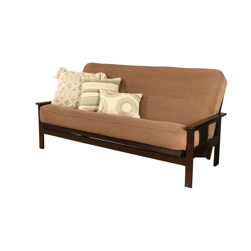Porch & Den DeSoto Espresso Hardwood Futon Set with Mattress ...