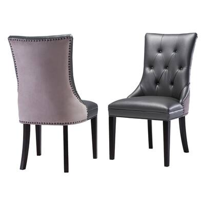 Ester Grey Chair Set of 2 - Overstock - 12856139