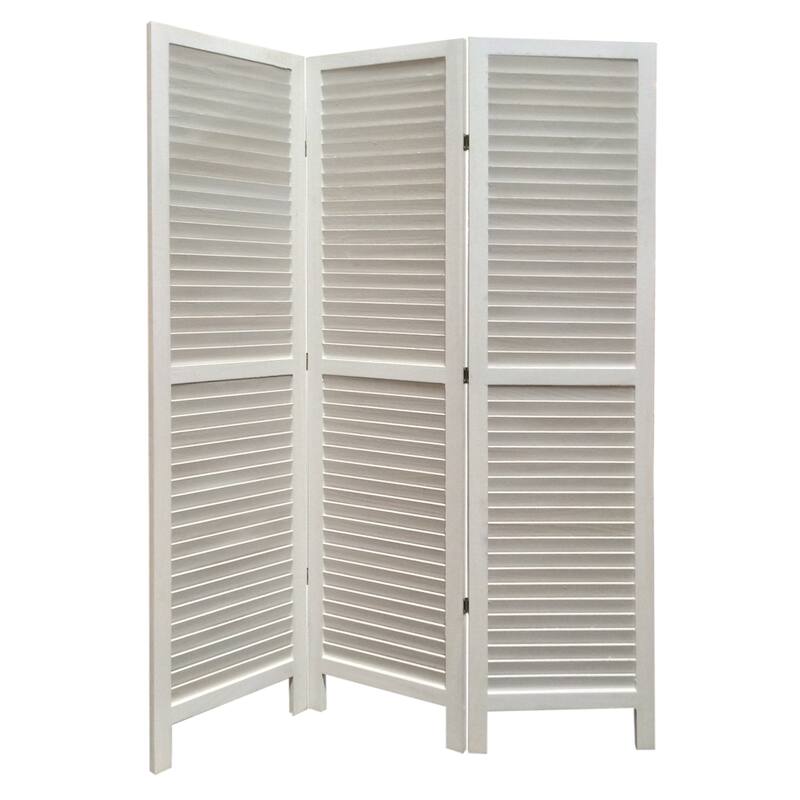 White 3-panel Shutter Screen - Overstock - 12860175