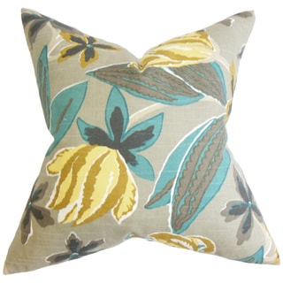 Averill Floral Euro Sham Gray - Bed Bath & Beyond - 12887479