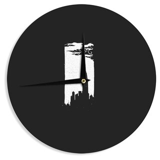 KESS InHouseBarmalisiRTB 'Chrysler Building' Black White Wall Clock ...