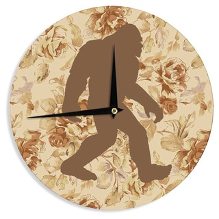 KESS InHouseAlias 'Bigfoot' Beige Brown Wall Clock - Bed Bath & Beyond ...