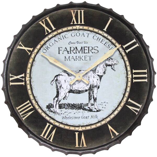 Infinity Instruments Black/Off-white Metal 24-inch Round Goat Market ...