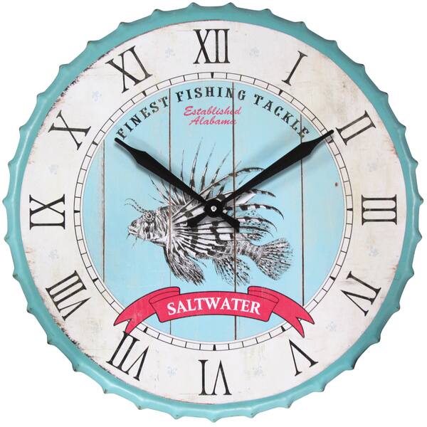 Infinity Instruments 24-inch Round Saltwater Fishing Clock - Bed Bath ...